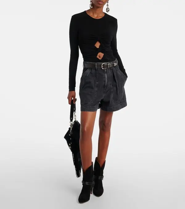 Isabel Marant Étoile Gladice Cutout Gathered Jersey Top