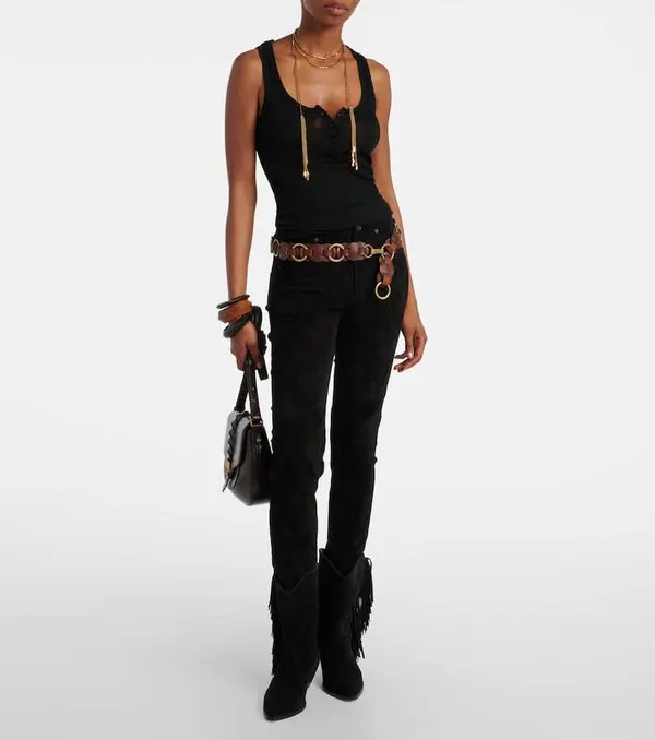 Isabel Marant Dorothea Suede Slim Pants