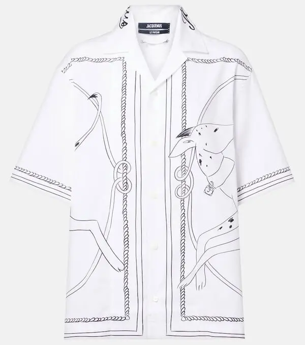 Jacquemus Printed Cotton Shirt - White