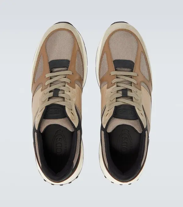 TOD'S Leather And Suede-trimmed Sneakers