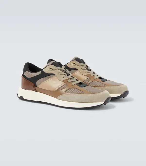 TOD'S Leather And Suede-trimmed Sneakers