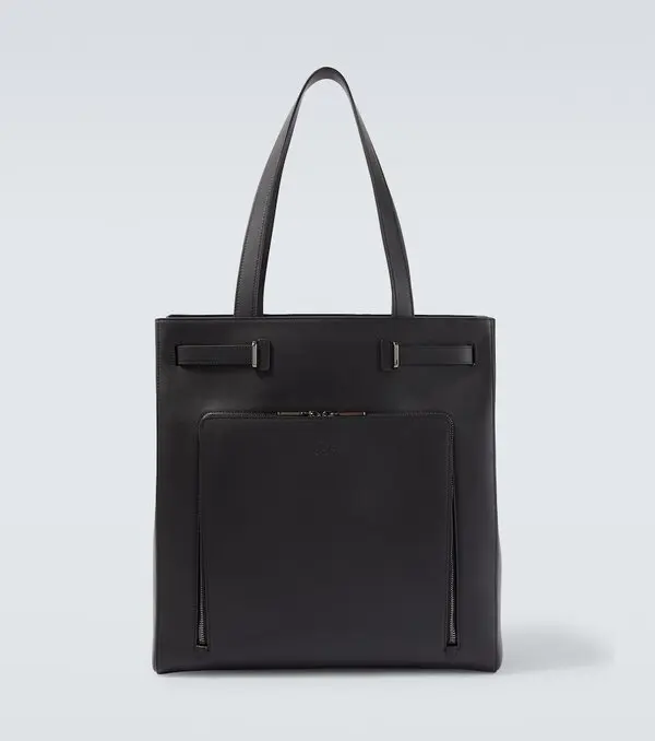 CHRISTIAN LOUBOUTIN Kypipouch Leather Tote Bag - Black