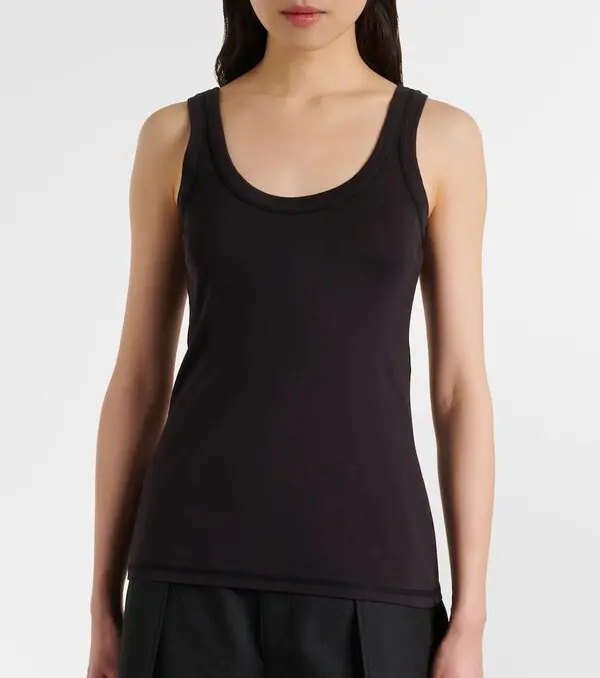 LEMAIRE Cotton Jersey Tank Top - Black