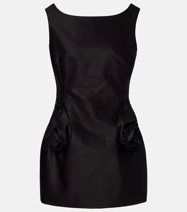 Magda Butrym Floral-appliqué Cotton Minidress - Black