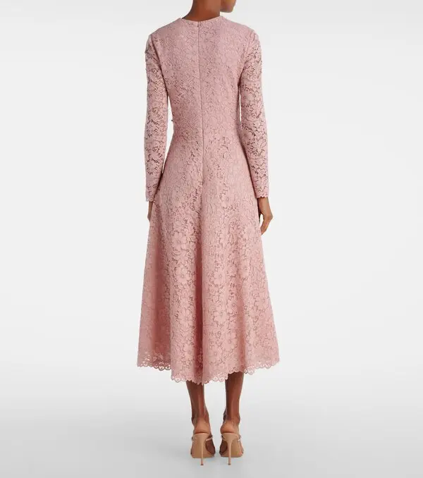 Costarellos Marlena Embroidered Lace Midi Dress - Pink