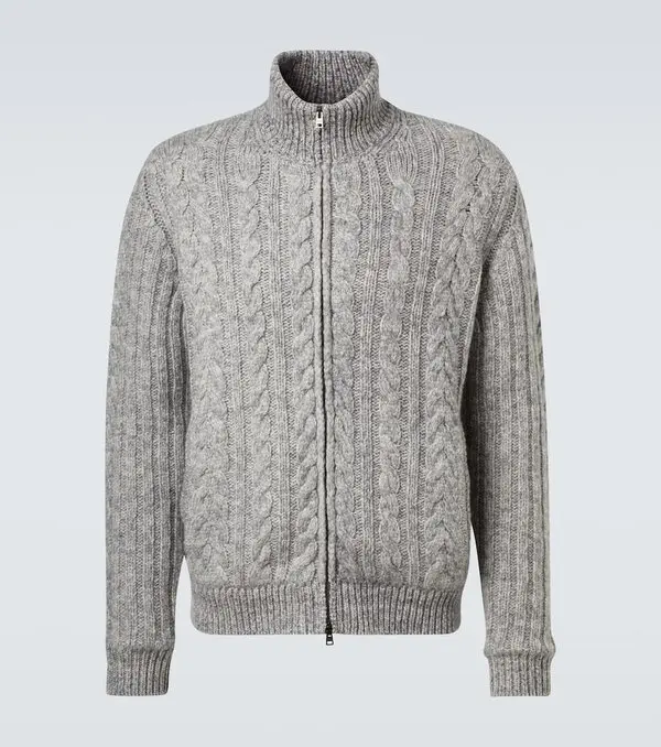 Herno Cable-knit Wool Jacket - Grey