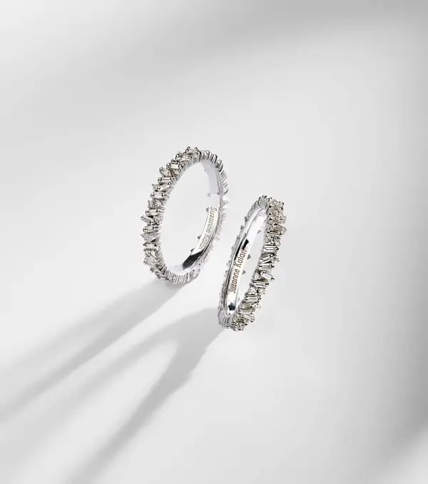 SUZANNE KALAN Icon Mini 18kt White Gold Diamond Tech Ring Jackets