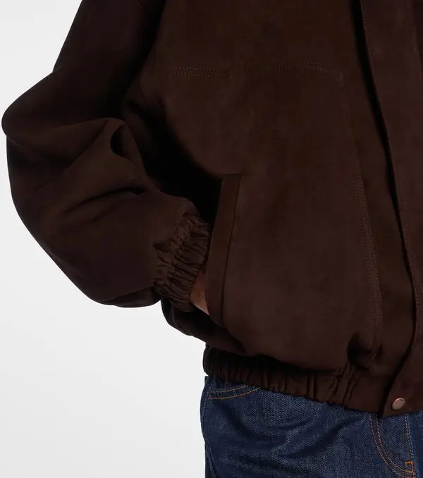 Magda Butrym Suede Bomber Jacket - Brown