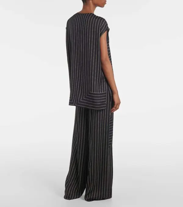JOSEPH Louison Striped Silk-blend Top