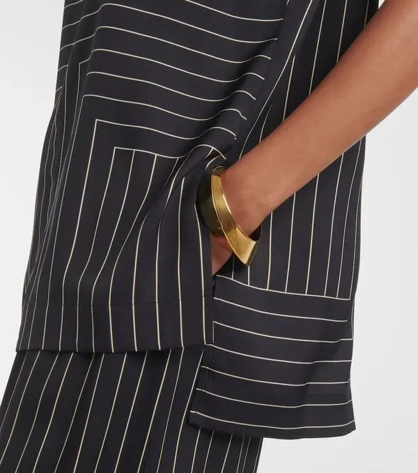 JOSEPH Louison Striped Silk-blend Top