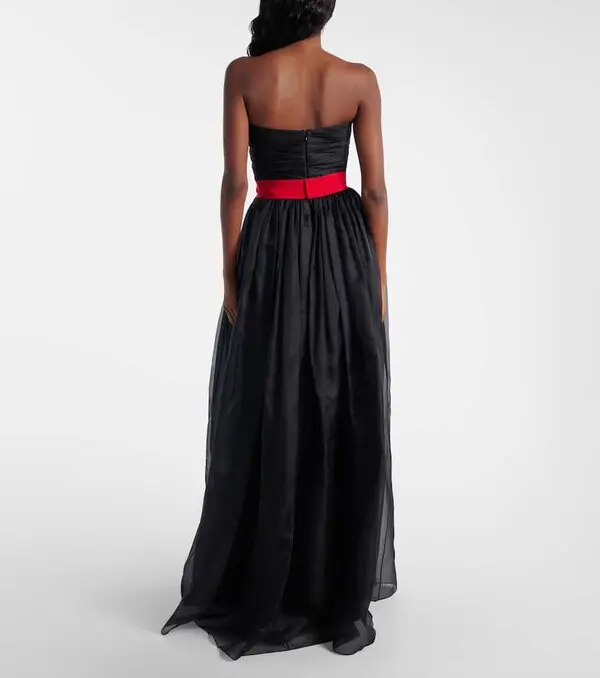 Givenchy Belted Silk Organza Bustier Gown