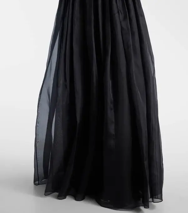 Givenchy Belted Silk Organza Bustier Gown