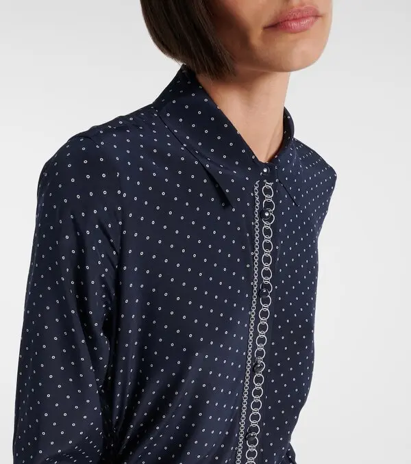 Veronica Beard Lex Polka-dot Silk-blend Shirt Dress