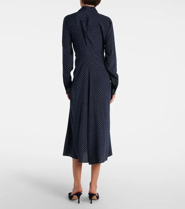 Veronica Beard Lex Polka-dot Silk-blend Shirt Dress