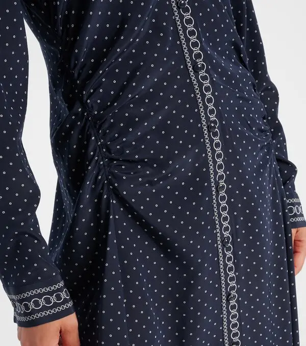 Veronica Beard Lex Polka-dot Silk-blend Shirt Dress