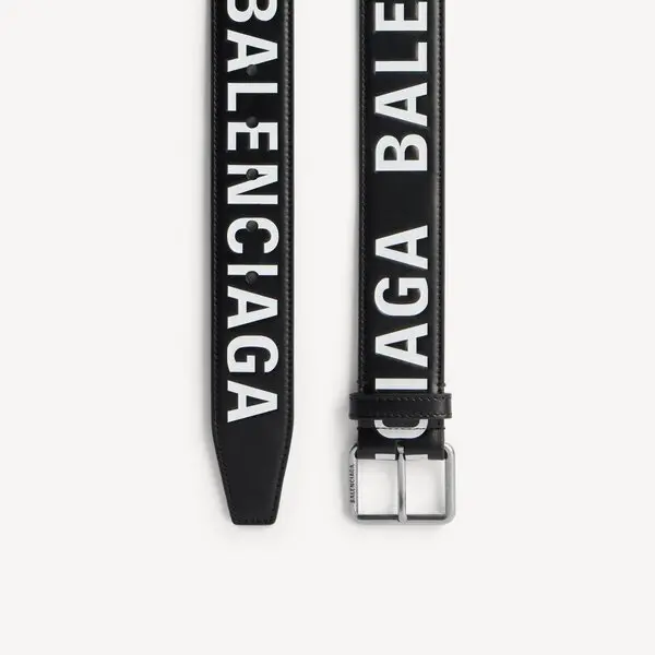 Balenciaga Printed Letters Belt - Black
