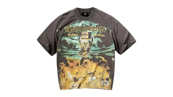 REPRESENT Iron Maiden Holy Smoke T-shirt - Sunfade Grey