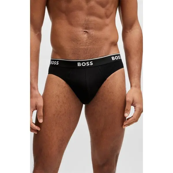 BOSS 3-pack Power Stretch Cotton Briefs - Black