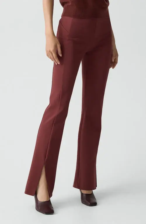 Theory Slit Flare Leg Pants - Oxblood Red