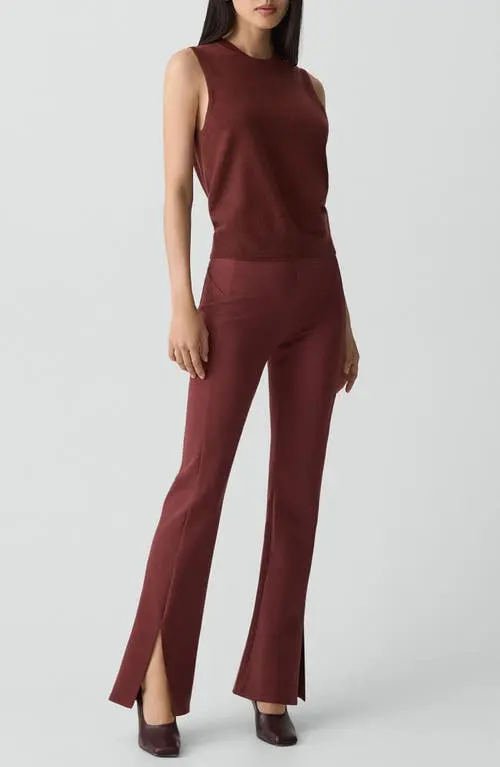 Theory Slit Flare Leg Pants - Oxblood Red