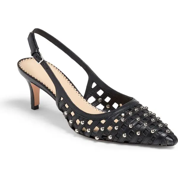 Cinq À Sept Rena Caged Studded Slingback Pumps