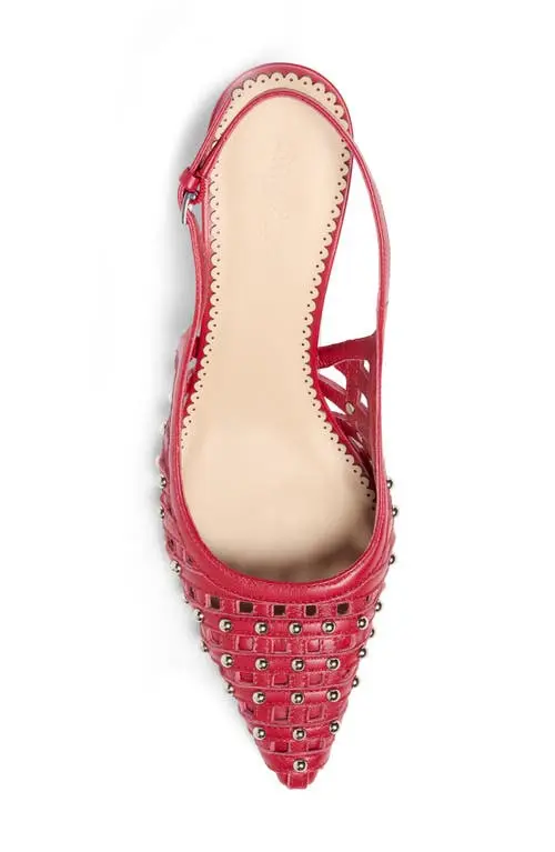Cinq À Sept Rena Caged Studded Slingback Pumps - Bordeaux