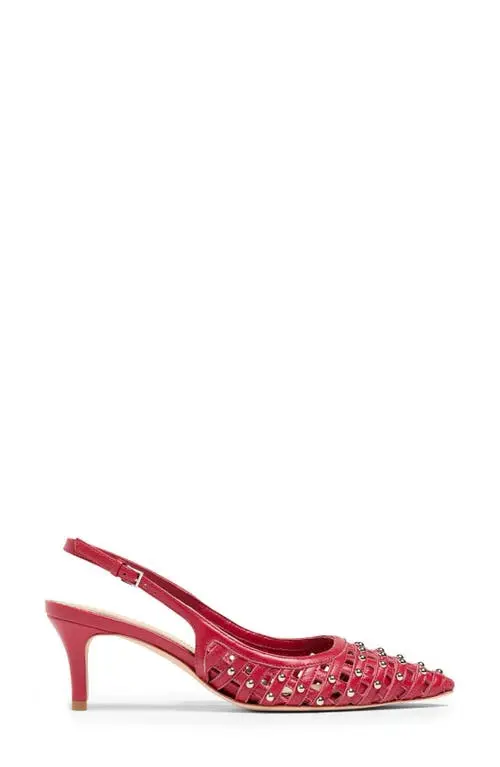 Cinq À Sept Rena Caged Studded Slingback Pumps - Bordeaux