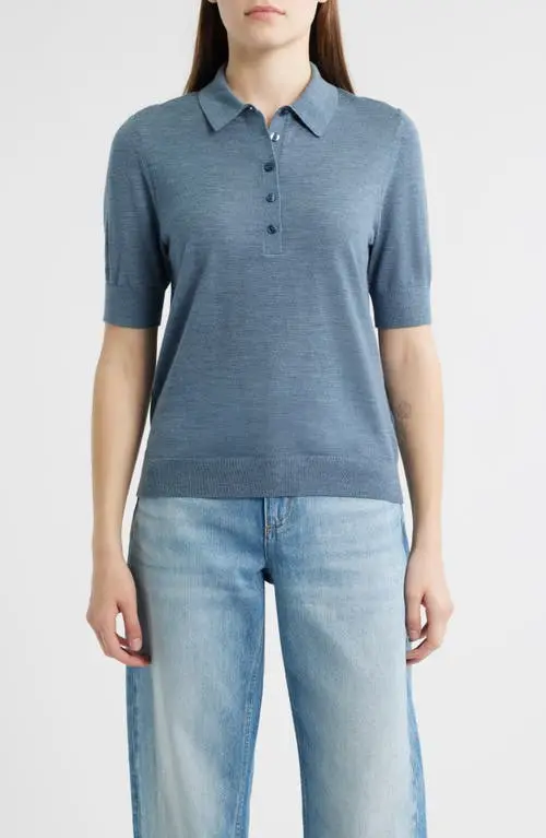 BOSS Virgin Wool Polo Sweater - Tanzanite