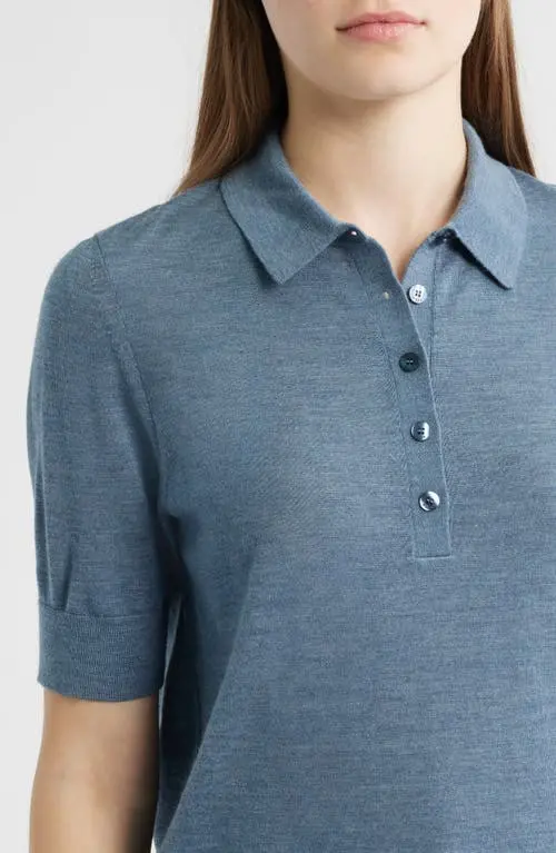 BOSS Virgin Wool Polo Sweater - Tanzanite