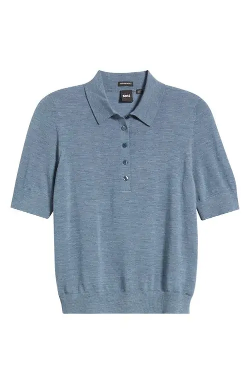 BOSS Virgin Wool Polo Sweater - Tanzanite