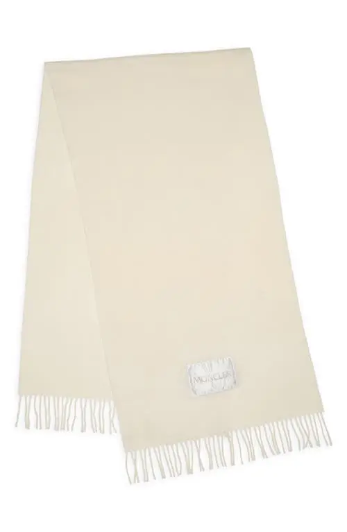 Moncler Virgin Wool Felt Fringe Scarf - Silk White