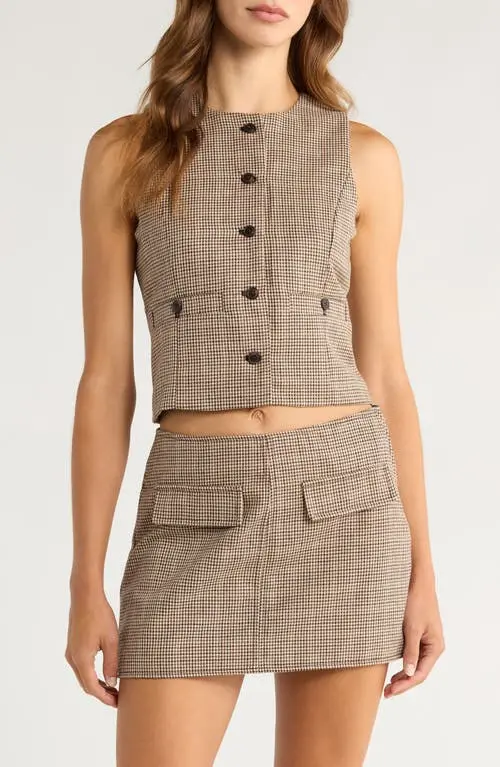 Blanknyc Plaid Crop Vest