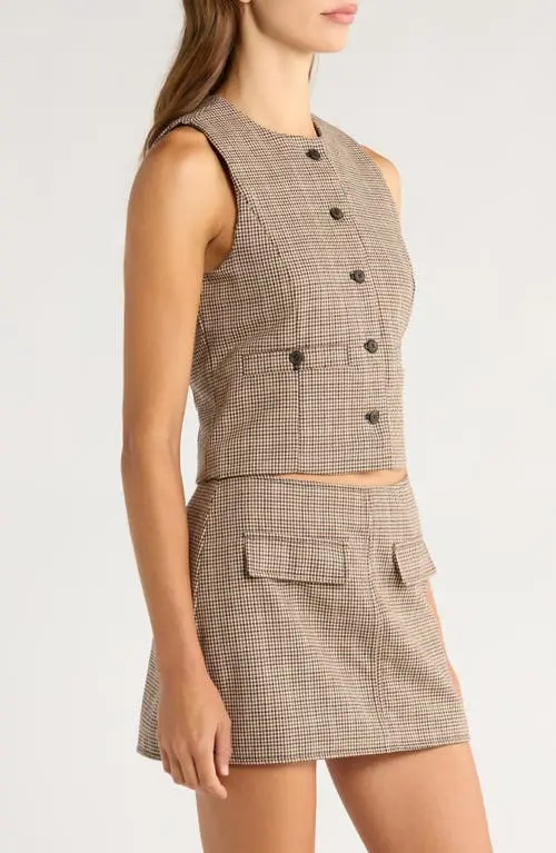 Blanknyc Plaid Crop Vest