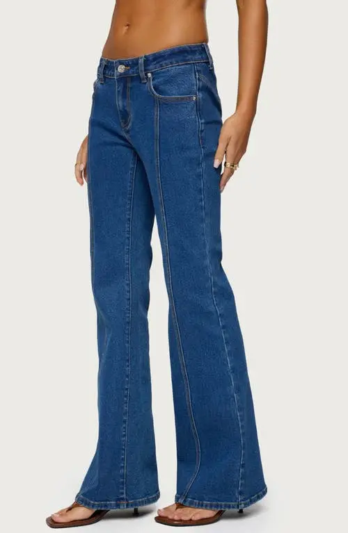 EDIKTED Starrie Seamed Low Rise Flare Jeans