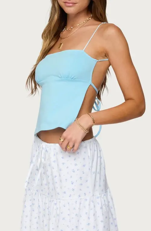 EDIKTED Open Back Tank Top - Light-blue