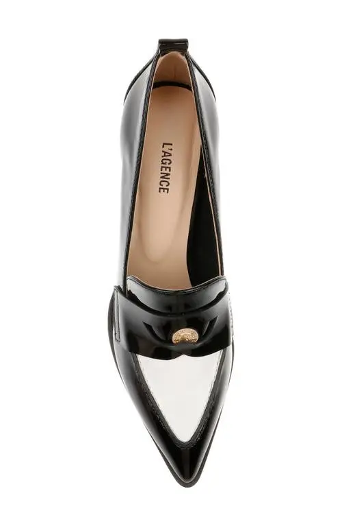L'Agence Mallory Pointed Toe Pump - Black/white