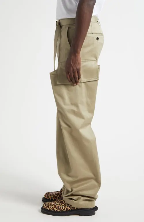 Sacai Belted Cotton Twill Cargo Chinos