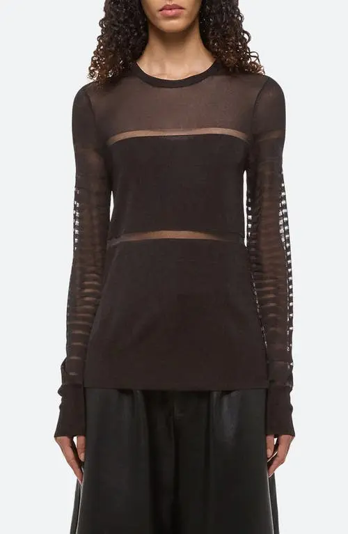 Helmut Lang Burnout Stripe Sheer Top