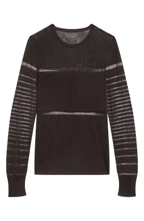 Helmut Lang Burnout Stripe Sheer Top