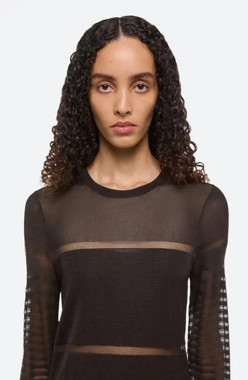 Helmut Lang Burnout Stripe Sheer Top