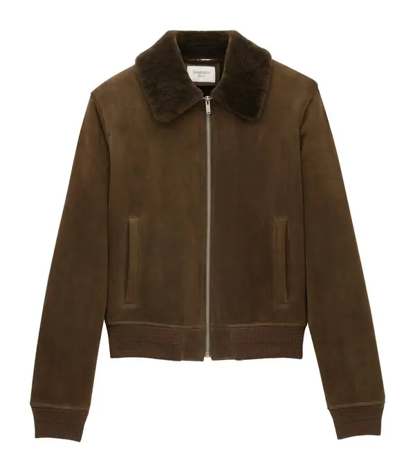 Saint Laurent Suede Bomber Jacket