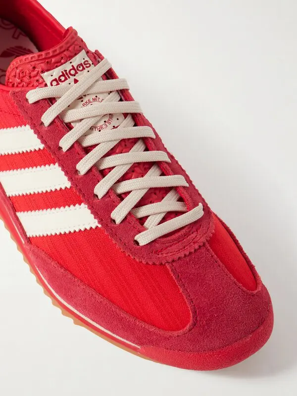 Adidas Sl 72 Og Suede And Leather-Trimmed Nylon Sneakers - Red - 30% Off |  Editorialist