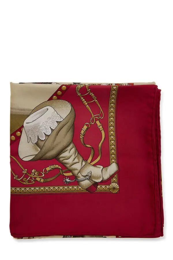 Hermès Multicolor 'présentation De Chevaux' Silk Scarf 90