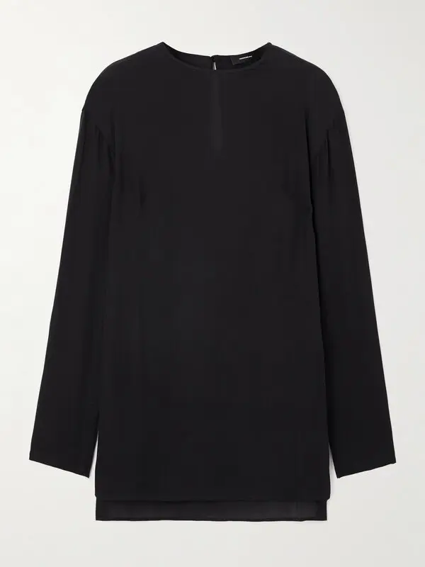 Wardrobe.NYC Silk-georgette Blouse