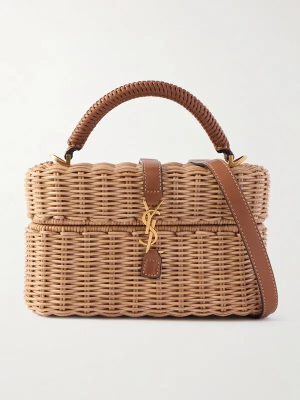 Saint Laurent Gaby Vanity Woven Wicker Shoulder Bag