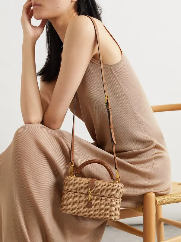 Saint Laurent Gaby Vanity Woven Wicker Shoulder Bag