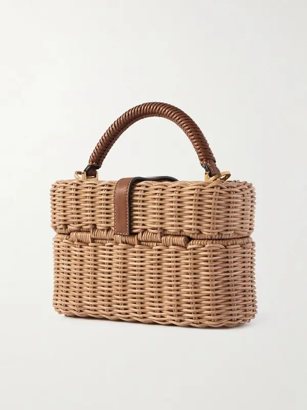 Saint Laurent Gaby Vanity Woven Wicker Shoulder Bag