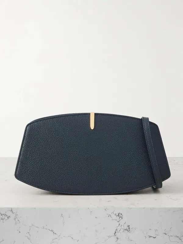 Savette Florence Embellished Textured-leather Shoulder Bag - Navy