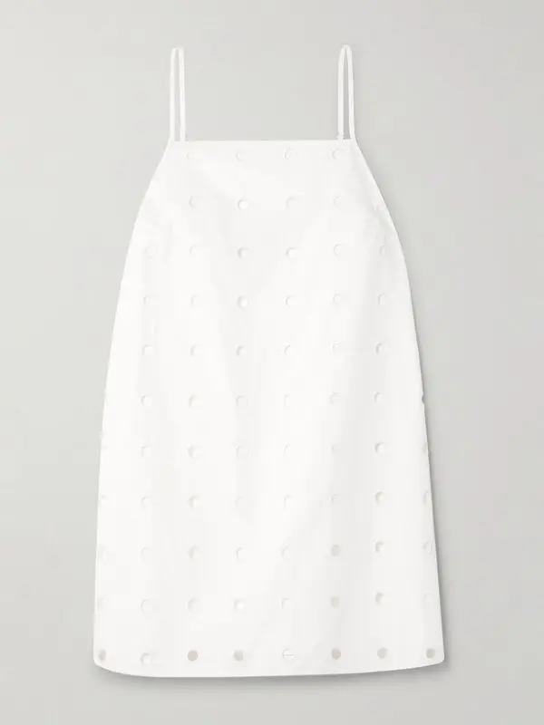 Posse Peggy Broderie Anglaise Cotton-poplin Mini Dress - White