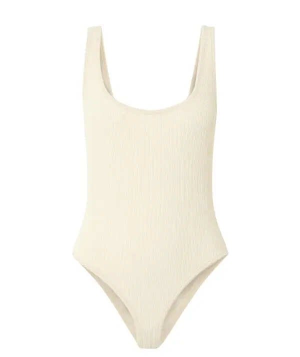 Johanna Ortiz Explorer Recycled-seersucker Swimsuit - Ecru